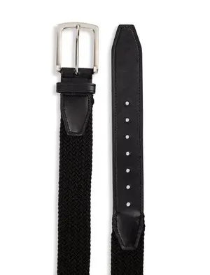 HARBOR BAY BY DXL Stretch Braided Leather Belt