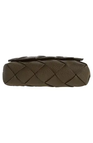 Bottega Veneta Intrecciato Messenger Bag - Kaki/silver