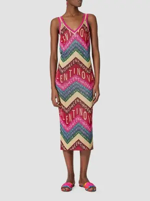 Valentino Garavani Chevron Lurex Dress