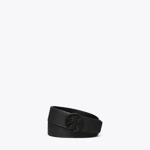 Tory Burch Tory Burch 1.5" Miller Pebbled Belt Black/black/black