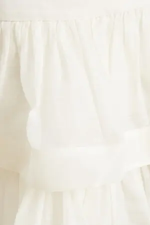 Zimmermann Tiered Linen And Silk-blend Gauze Midi Skirt