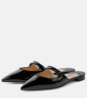 Manolo Blahnik Camparimu Patent Leather Mules