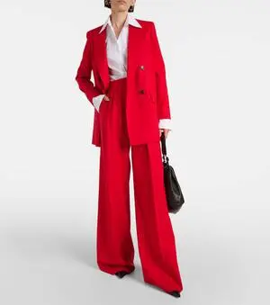 Max Mara Nebbie Virgin Wool Blazer - Red