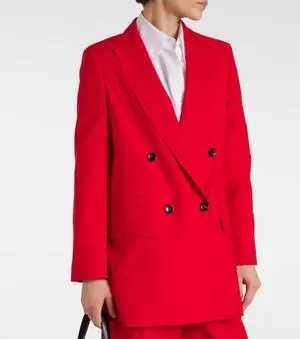 Max Mara Nebbie Virgin Wool Blazer - Red