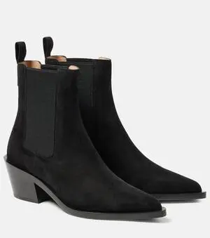 Women's Black Suede Ankle Boots