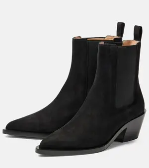 GIANVITO ROSSI Wylie Suede Ankle Boots - Black