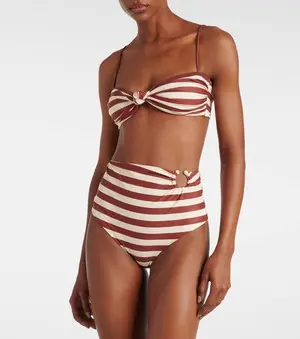 Johanna Ortiz Striped Bikini Top