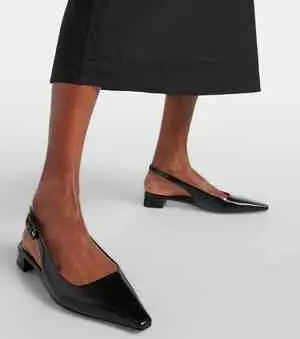 GIANVITO ROSSI Lindsay Slingback Flats - Black