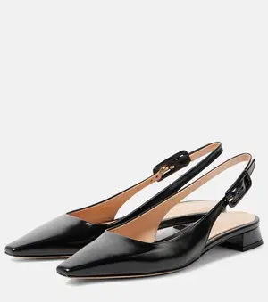 GIANVITO ROSSI Lindsay Slingback Flats - Black