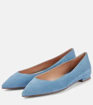 GIANVITO ROSSI Suede Ballerina Flats