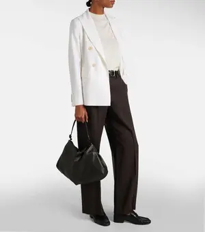 Max Mara Osanna Virgin Wool Gabardine Blazer - White