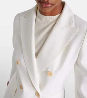 Max Mara Osanna Virgin Wool Gabardine Blazer - White