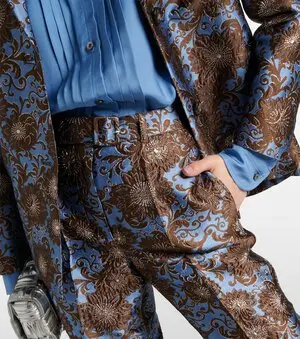 Max Mara Elio Floral Jacquard Straight Pants
