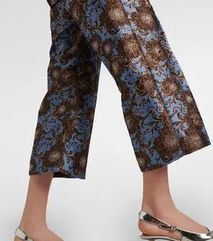 Max Mara Elio Floral Jacquard Straight Pants