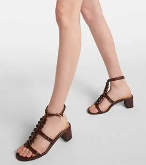 GIANVITO ROSSI Capua 45 Leather Sandals - Brown
