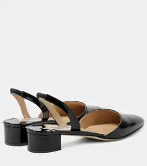 Manolo Blahnik Aspro 30 Patent Leather Slingback Pumps - Black