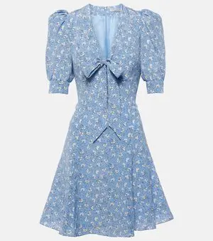 Alessandra Rich Bow-detail Printed Minidress