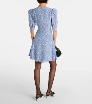 Alessandra Rich Bow-detail Printed Minidress