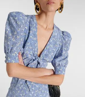 Alessandra Rich Bow-detail Printed Minidress