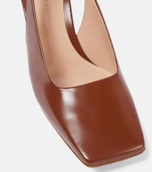 GIANVITO ROSSI 55 Patent Leather Slingback Pumps - Brown