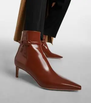GIANVITO ROSSI Patent Leather Ankle Boots