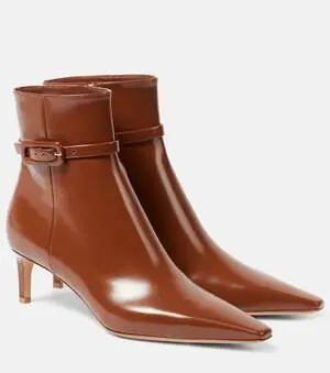 GIANVITO ROSSI Patent Leather Ankle Boots - Brown