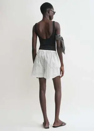 TOTEME Monogram Cotton Pajama Shorts - White