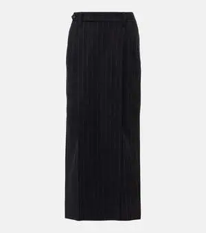 Brunello Cucinelli Pinstripe Midi Skirt - Black
