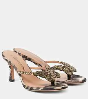Blumarine Butterfly 75 Leopard-print Sandals