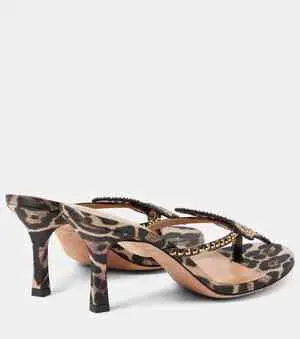 Blumarine Butterfly 75 Leopard-print Sandals