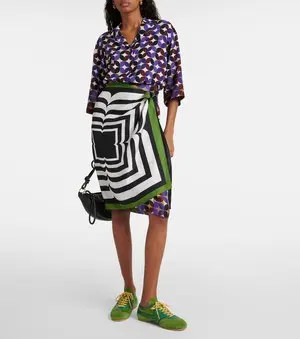 Dries Van Noten Printed Cr�pe Bowling Shirt