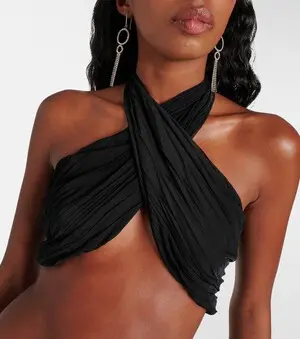 Jade Swim Aylin Halterneck Wrap Top - Black