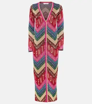 Valentino Garavani Logo Knitted Jacquard Midi Dress - Multicoloured