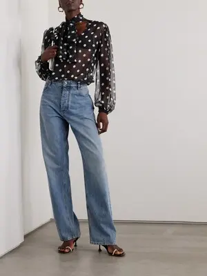Dolce & Gabbana Pussy-bow Polka-dot Blouse