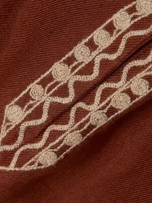 Loro Piana Ernst Embroidered Linen Shorts
