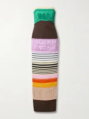 Christopher John Rogers Strapless Grosgrain-trimmed Canvas Gown