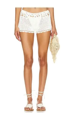 Superdown Julianna Crochet Short - White
