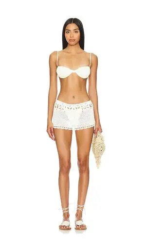 Superdown Julianna Crochet Short - White