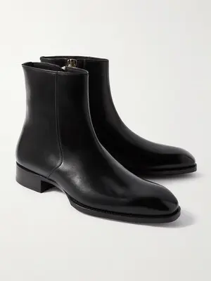 TOM FORD Elkan Leather Chelsea Boots - Black | Editorialist