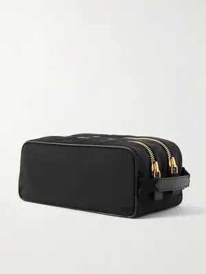 TOM FORD Leather-trimmed Shell Wash Bag