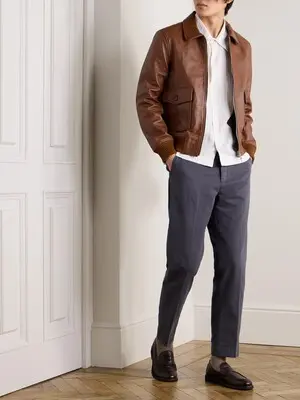 Officine Générale Gianni Leather Bomber Jacket