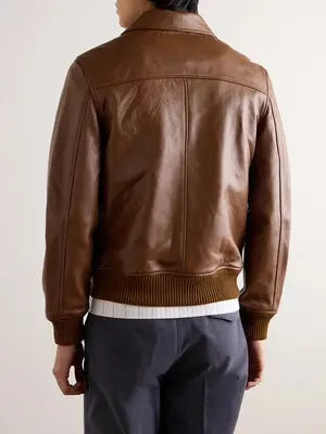 Officine Générale Gianni Leather Bomber Jacket