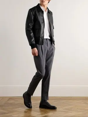 Officine Générale Gianni Leather Bomber Jacket