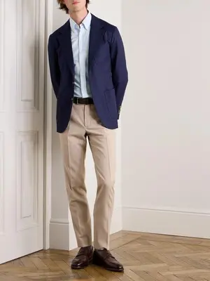 Brunello Cucinelli Button-down Collar Striped Cotton Oxford Shirt