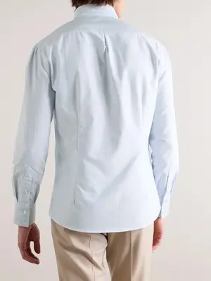 Brunello Cucinelli Button-down Collar Striped Cotton Oxford Shirt