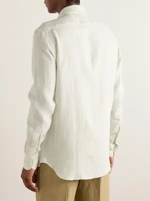 Zegna Striped Oasi Linen Shirt - Neutrals