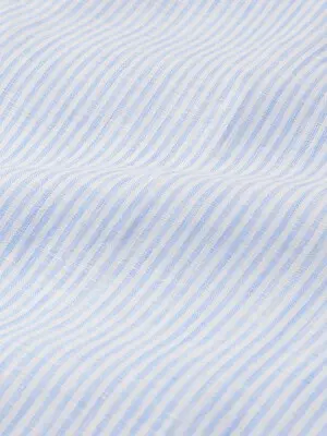 Zegna Striped Oasi Linen Shirt - Blue