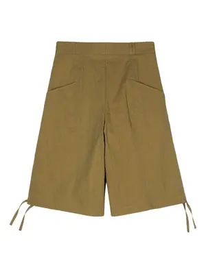 BONSAI Pleated Long Shorts - Green