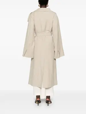 TOTEME Signature Linen-blend Midi Coat - Neutrals