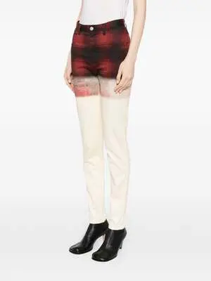 MAISON MARGIELA Checked Skinny Jeans - Red